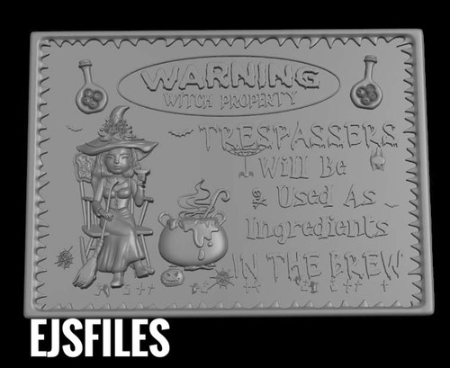 3d stl file Warning Witch | Ej's Files