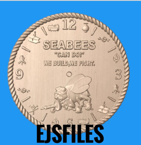 3d stl file Seabee Clock | Ej's Files