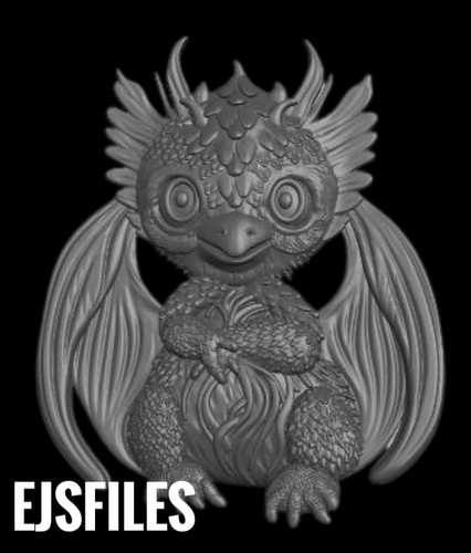 3d stl file Baby Dragon | Ej's Files