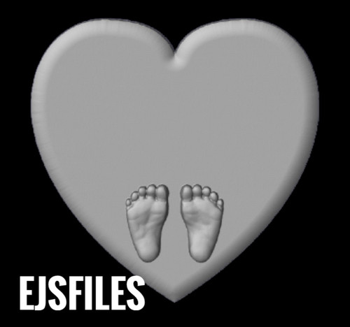 3d stl file Heart Baby Feet | Ej's Files