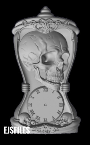 3d stl file Skull Clock | Ej's Files