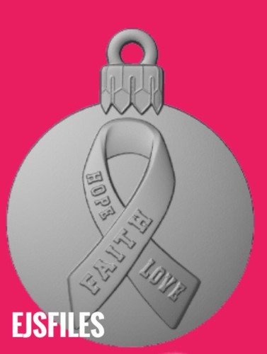 3d stl file Cancer Ribbon Ornament | Ej's Files