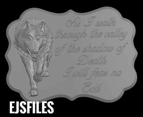 3d stl file Valley Of Death Wolf sign | Ej's Files