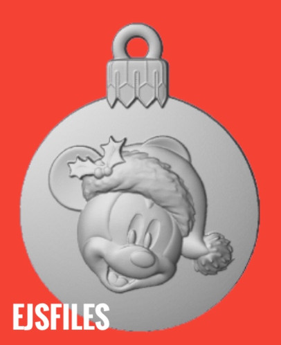 3d stl file Mickey Ornament | Ej's Files