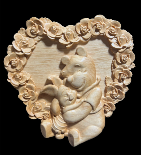Pooh and Piglet Rose Heart | Ej’s Boards