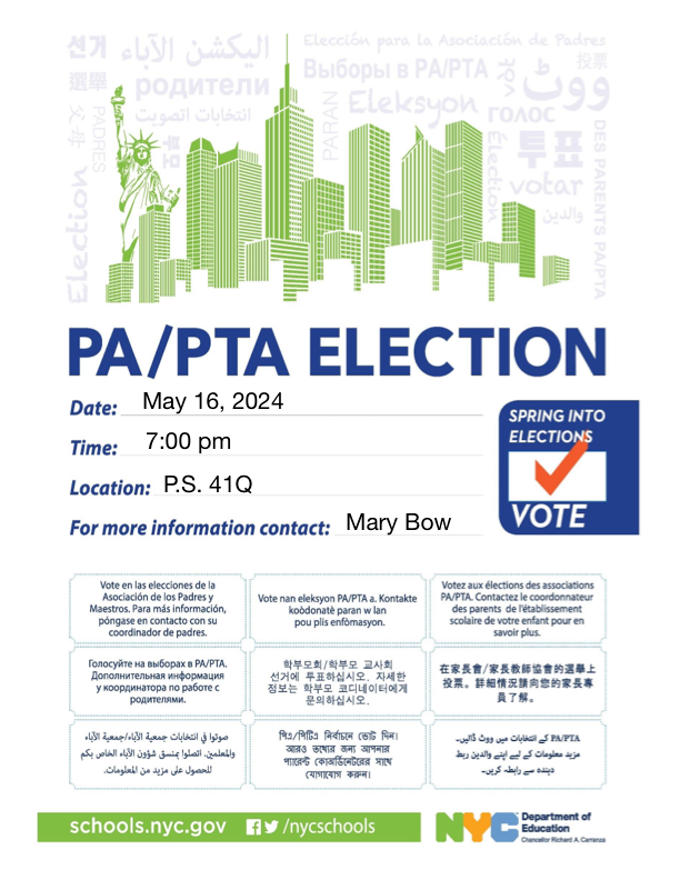 PTA Election - 5/16/24