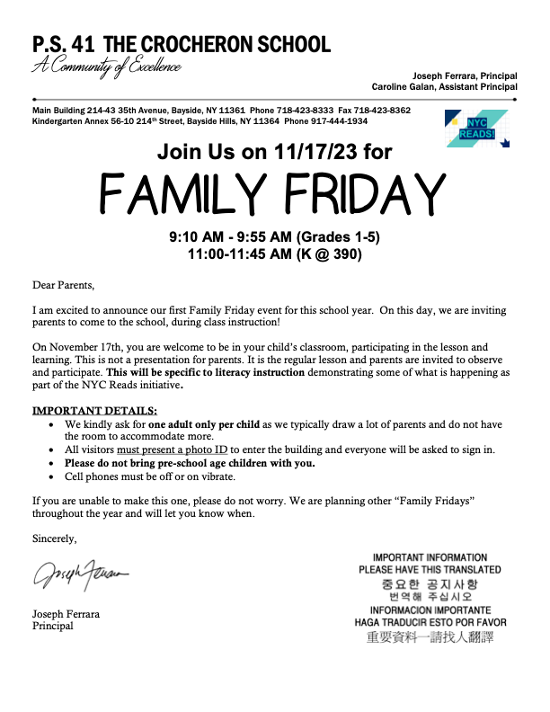 Family Friday - 11/17/23