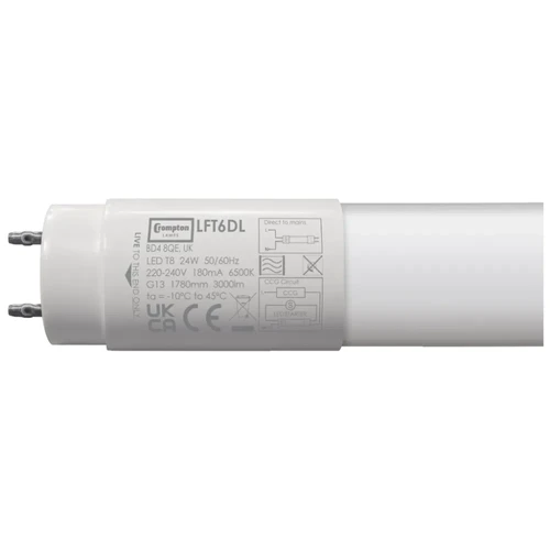 LED T8 Full Glass Tube 6ft • 24W • 6500K • G13 | Electrical Merchant