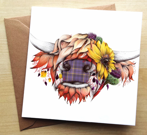 Highland Cow Greetings Card - Different Designs Available | Rhosyn Farm ...