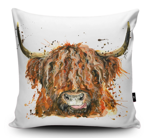 Highland Cow Vegan Suede Cushion - Different Designs Available | Rhosyn ...