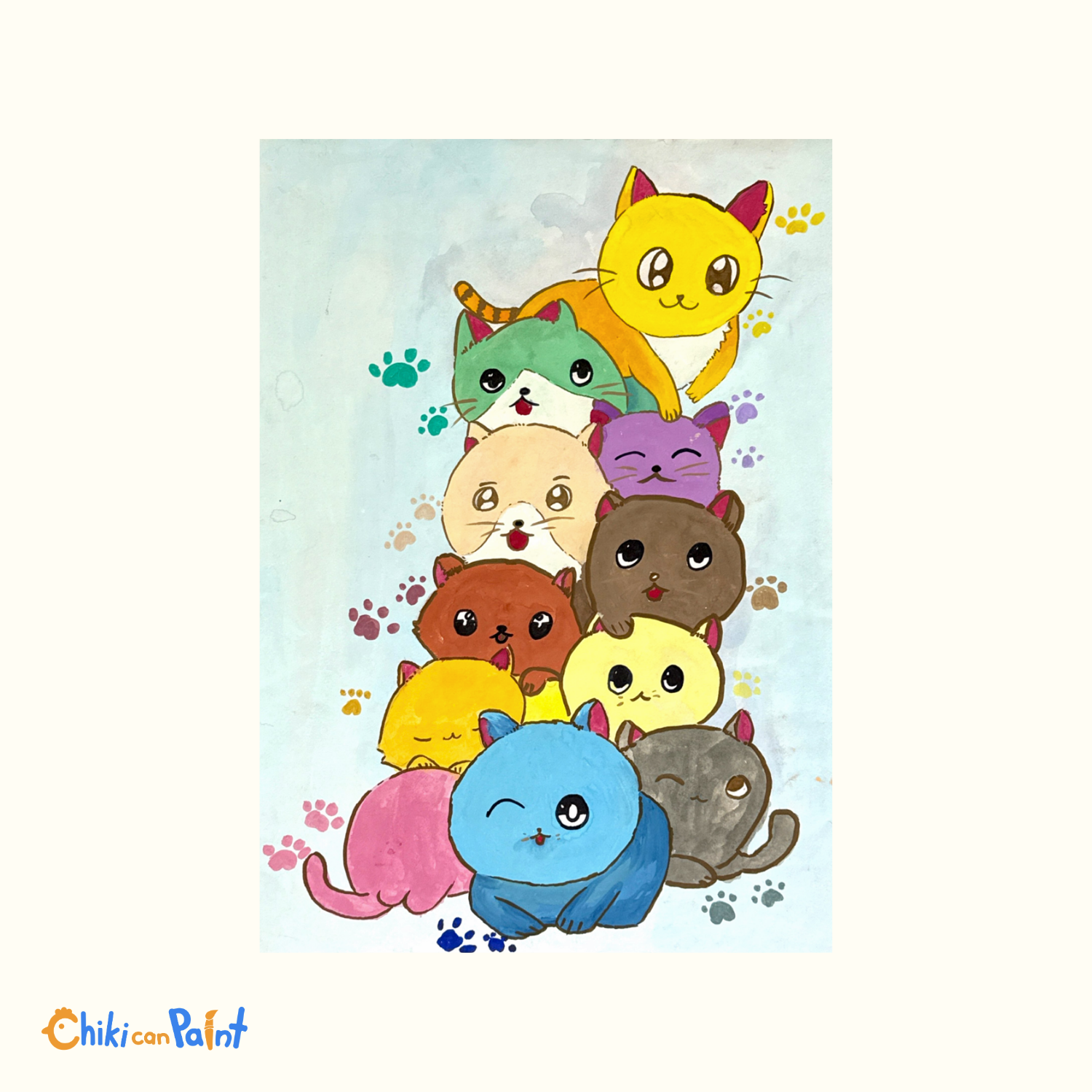 Colourful Cats | Chiki can Paint Art School