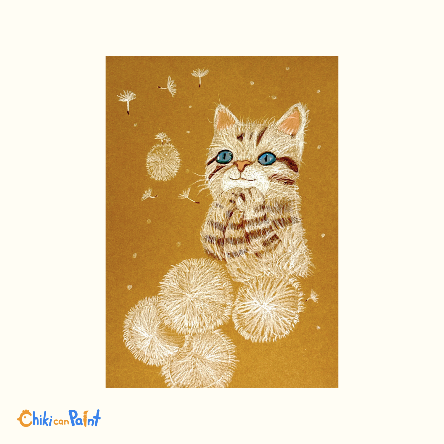 The Cute Dandelion Cat | Chiki can Paint Art School