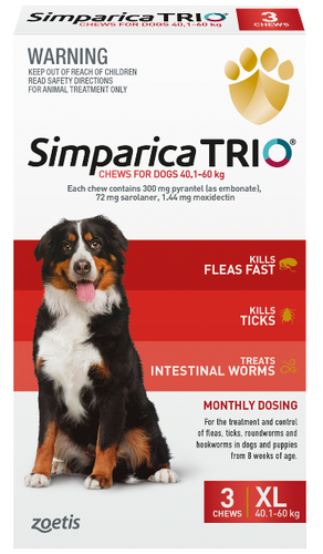 Simparica Trio Dog Chew - 40-60kg 3PK | Vet Online Co.