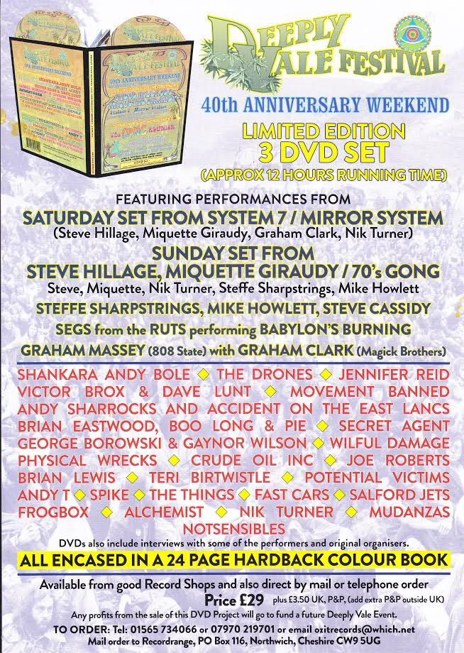 DEEPLY VALE FESTIVAL; 40TH ANNIVERSARY WEEKEND DVD BOOK-SET; Steve ...