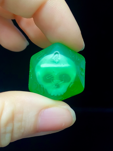 Individual squishy D20 gelatinous cube dice | Lessamao