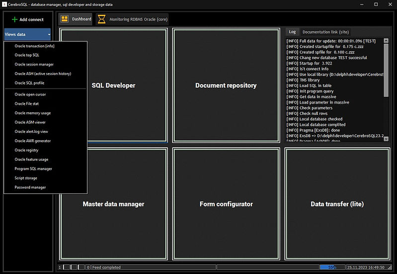 Platform for working database | CerebroSQL