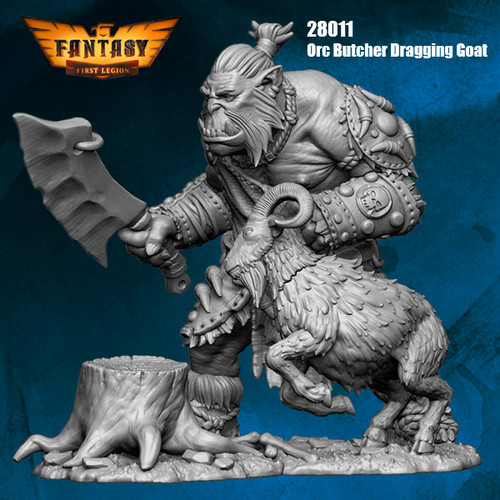Orc Butcher Dragging Goat | DragonMiniature