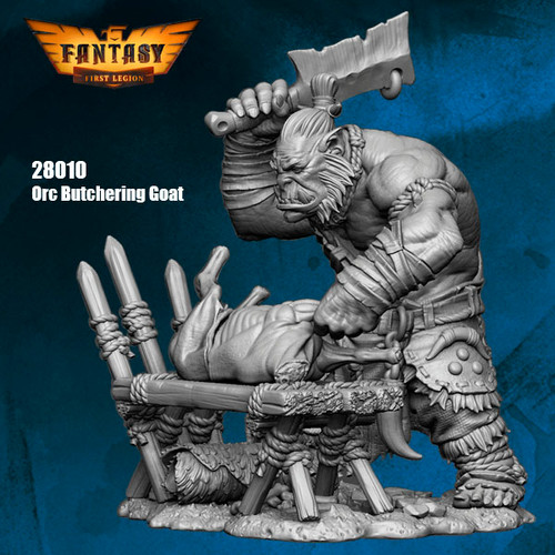 Orc Butchering Goat | DragonMiniature