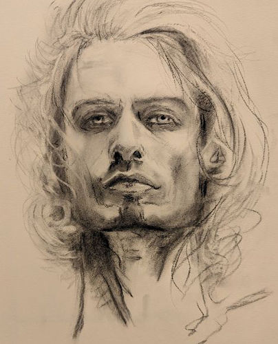 Awesome charcoal; portrait on coloured paper by Gerard Mignot | Gallery ...