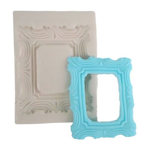 Molde Moldura rectangular grande 7,4x6cm | Muitas Idéias