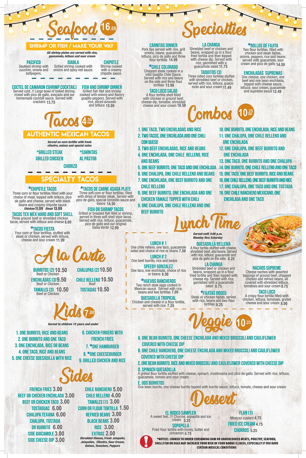 Menu | El Rodeo Restaurant