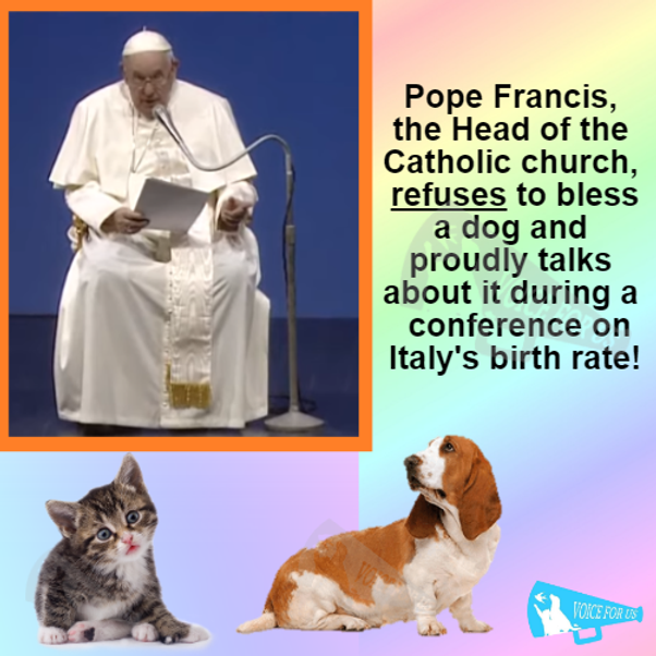 Pope Francis refuses to bless a dog and brags about it at a conference ...