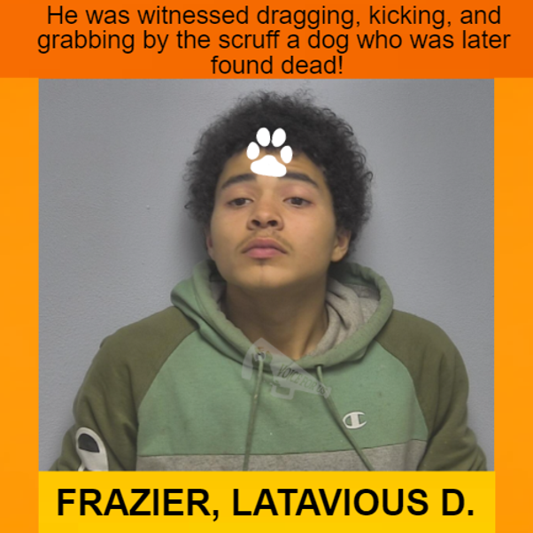 LATAVIOUS D. FRAZIER accused of dragging and kicking a dog who was ...