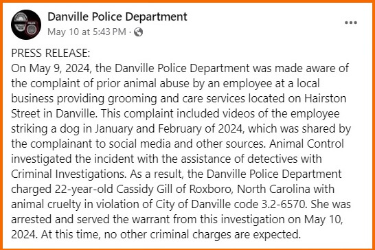CASSIDY GILL, former employee of Hollywood Pets, arrested after video ...