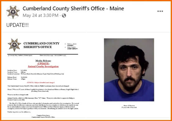 SHANE T. WESTCOTT arrested for abandoning a helpless kitten who was ...