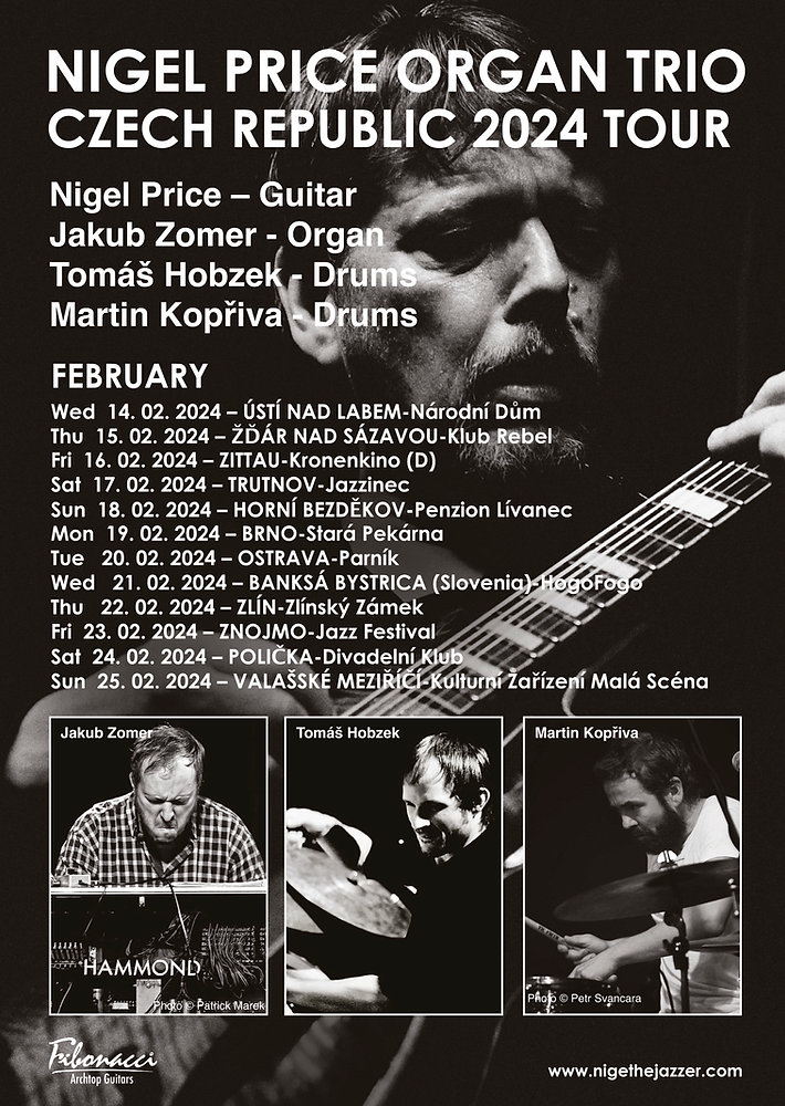 NIGEL PRICE ORGAN TRIO CZECH REPUBLIC 2024 TOUR