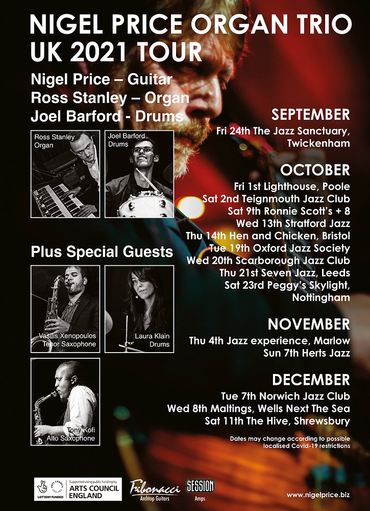 THE 2021 NIGEL PRICE ORGAN TRIO UK TOUR