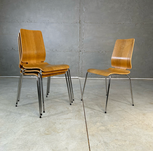 Set of four Stackable dining chairs model ‘Gilbert’ by Ikea, Sweden ...