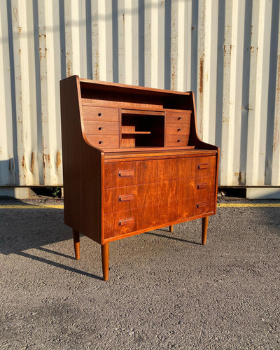 Midcentury modern danish teakwood secretary/vanity, 1960s Denmark ...