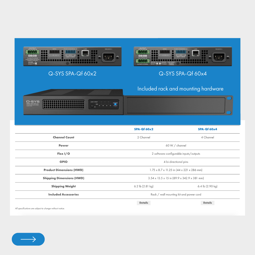 SPA-Q Series | Q-SYS Network Amplifiers