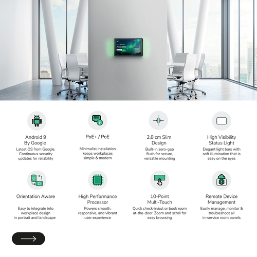 XDS-1078 Series | Advanced 10.1″ Interactive Room Panel