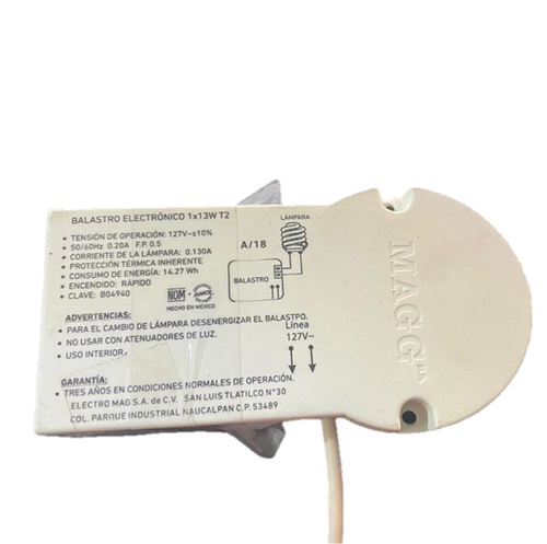 Balastro electrónico 1x13W 127V SHOT II EXTRAMINI SMT | Conekta IDOSA