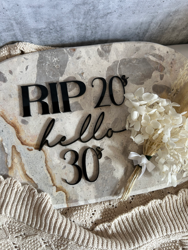 RIP 20s hello 30s cake topper | Mama Made Creations