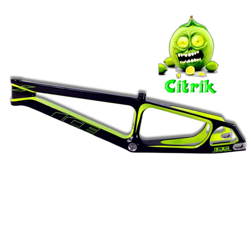 ICE RAPTOR Carbon BMX Frame Black / Lime Citrik PRO | ICE BIKES UK