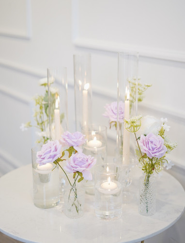 Taper candle, Floating candle & Bud Vases Centerpieces | Peachwood