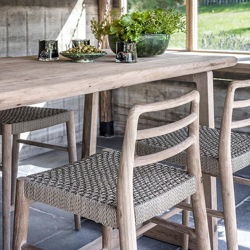 Table haute rectangulaire en teck Gommaire DENNIS LARGE | WAHO