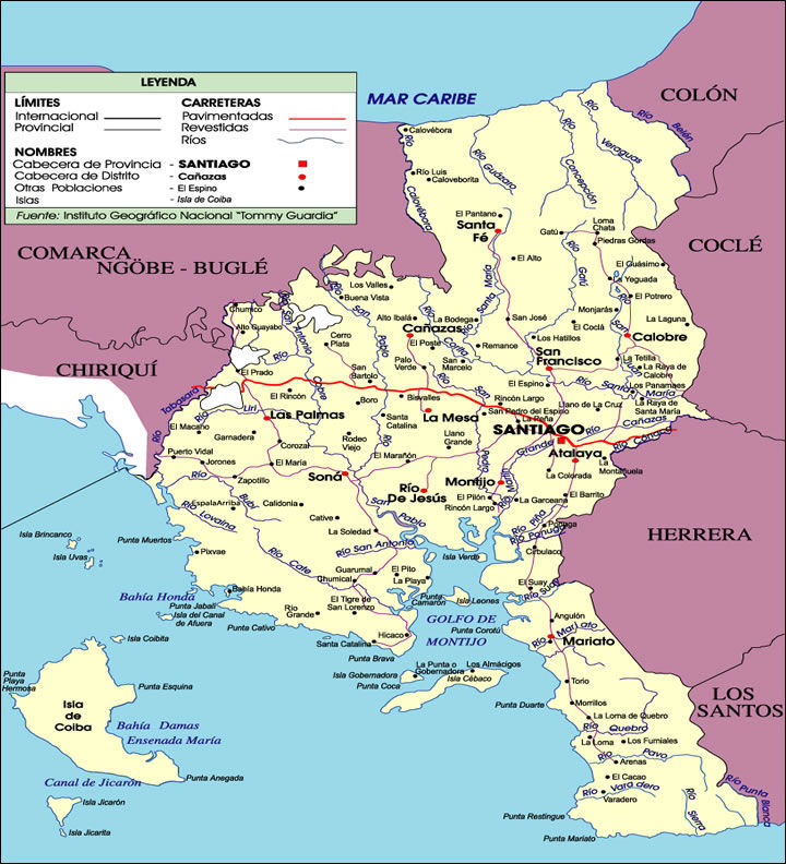 Superficie y Limites de Veraguas