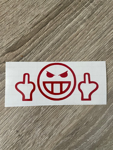 Aufkleber "Mittelfinger Smiley" | DH-Laser-Design