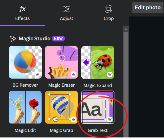 Extracting Text from any Images in Canva