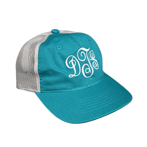 TRIDELTA LADIES MONOGRAM TEAL & WHITE HAT | TriDelta Systems