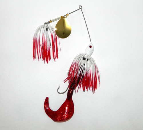 Cod Cruncher Spinnerbait White with Red Tips | mcgrath-lures-aust