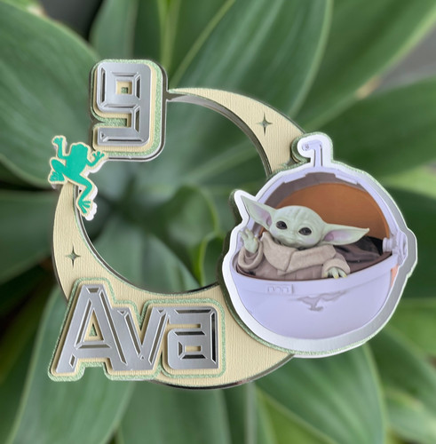 Personalised Grogu Baby Yoda Cake Topper | PartyEase Creations