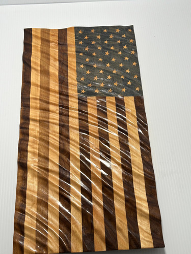 Wavy wooden American Flag walnut and Maple | Rf Creations