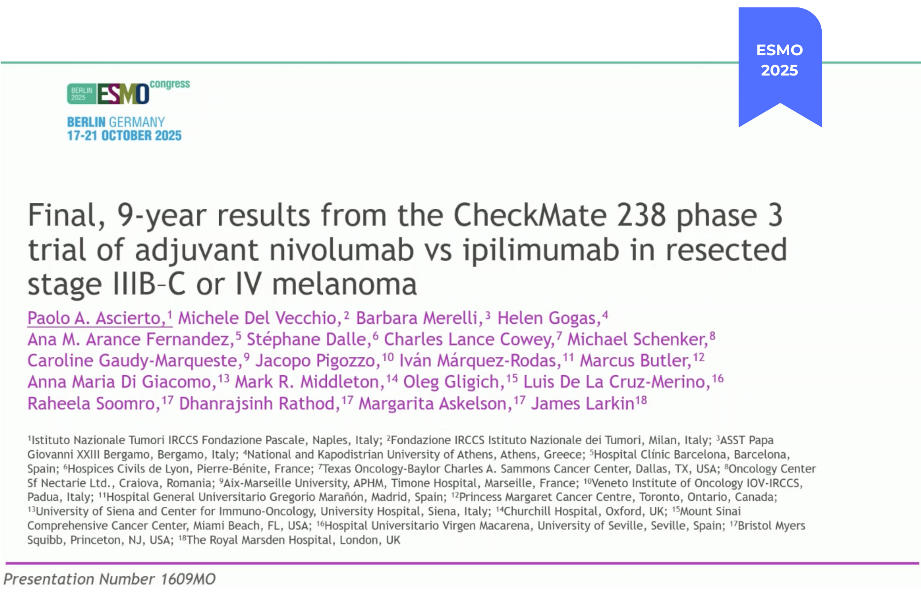 CheckMate 238: nivolumab adyuvante vs ipilimumab para melanoma ...