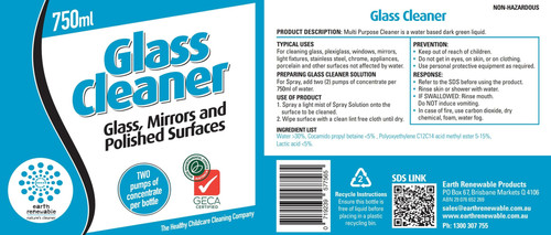 Glass Cleaner label | Childcare Cleaning