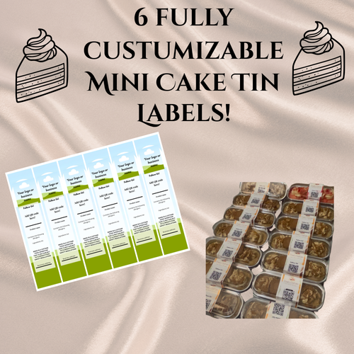 6 Mini Cake Label Template | Treatz Couture